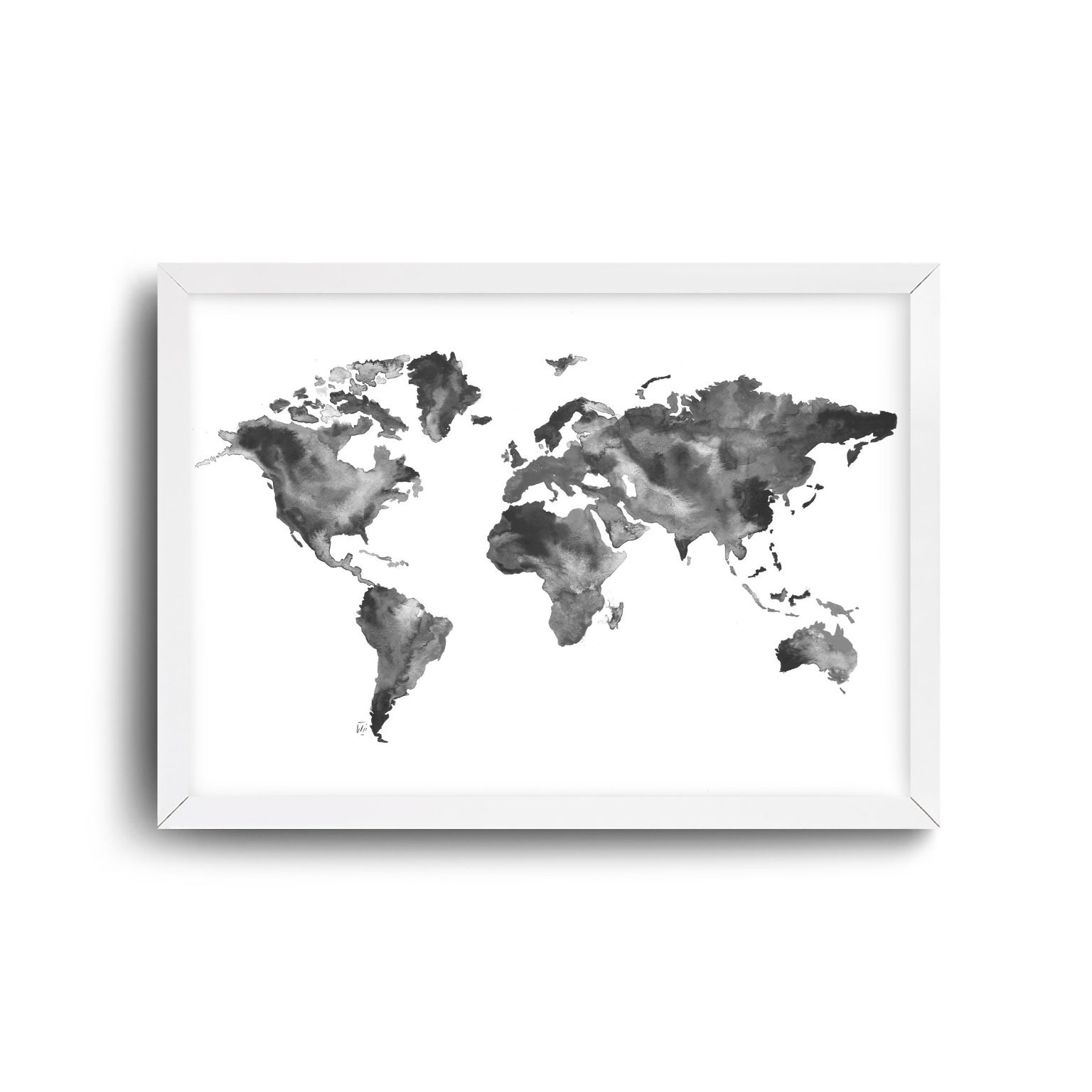 (World Map (B&w - هپی والز