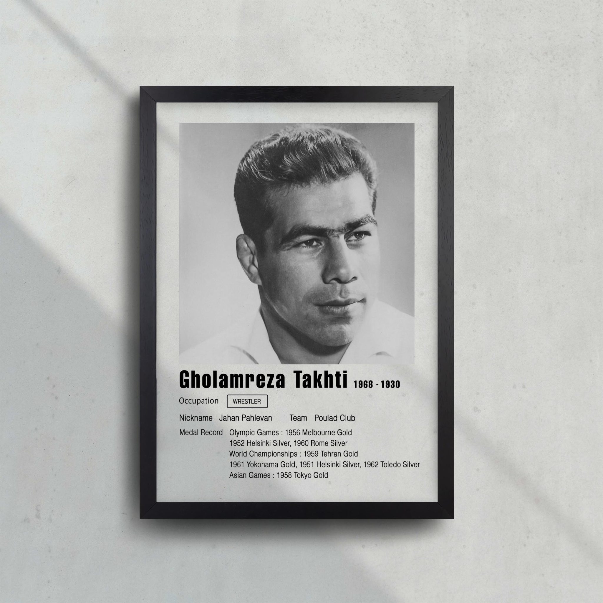 Gholamreza Takhti Bio Frame - هپی والز